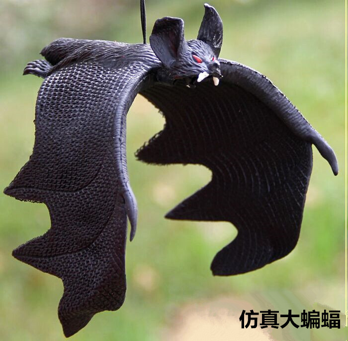 9inch Big Rubber Scary Hanging Vampire Bat Toy Prop Halloween Home ...